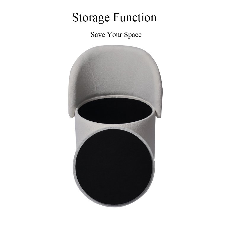 Swivel Vanity Chair Ottoman Stool with Storage Function